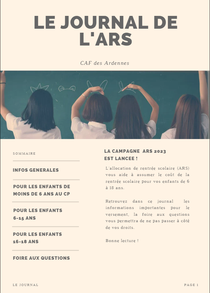 CAF - Focus sur l'Allocation de Rentrée Scolaire 2023 (ARS)